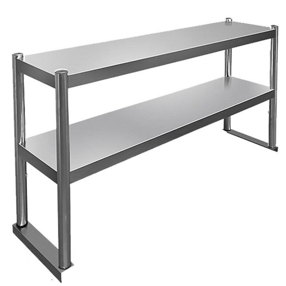 Stainless steel overbench double shelving 2 tiers, Multiple sizes avai ...