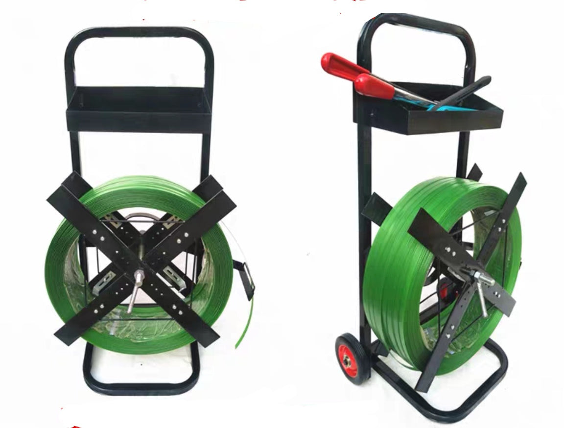 A metal strapping holder / trolley with wheels – My Store