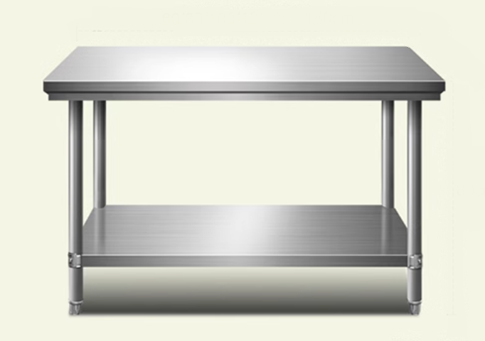 Kitchen workbench table stainless steel workbench 800mm Deep, 2 tier ...