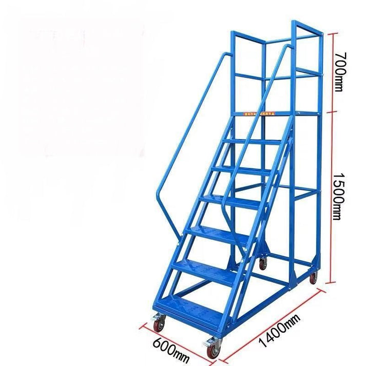 Brand New Rolling /mobile Warehouse Ladder with Work Platform -Blue, M ...